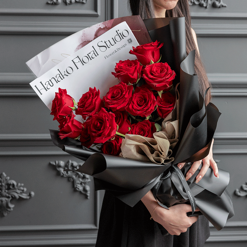 Vday 9/19 Red Rose Bouquet – Hanako Floral Studio
